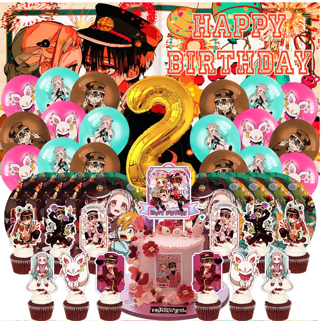 Toilet Bound Hanako Kun Balloons Party Supplies 2nd Decor Tableware ...