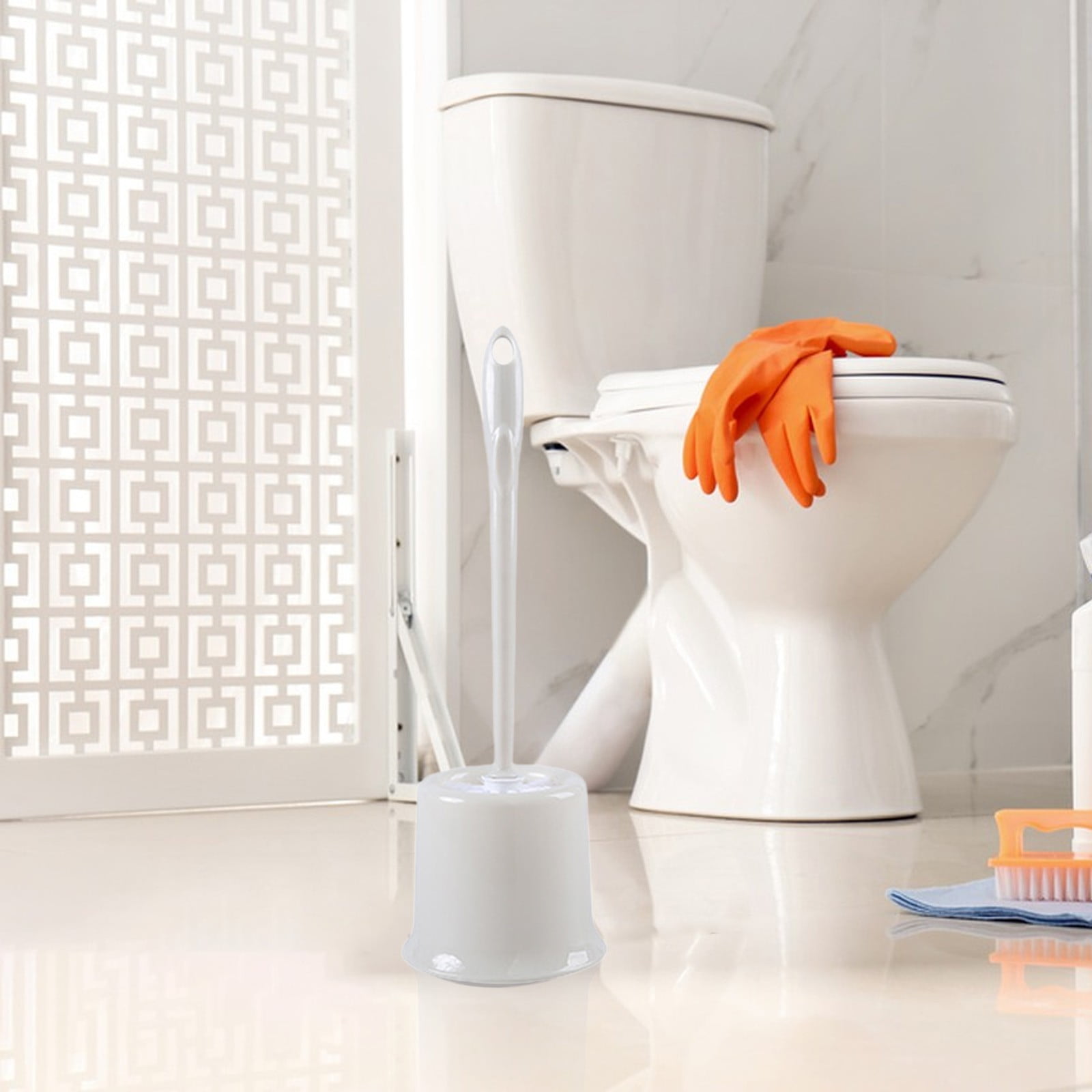 Toilet Bowl Brush and Compact Cleaner Set - Ergonomic Handle, Removable ...