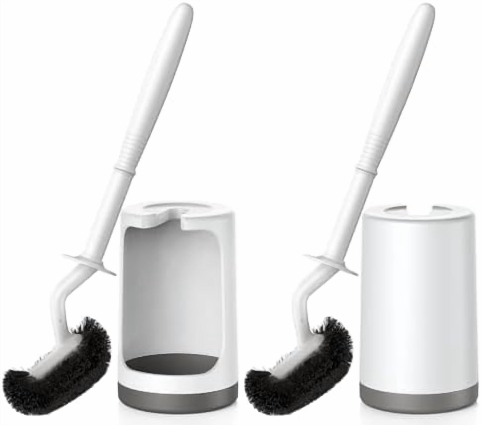 Toilet Bowl Brush Holder Set: Curved Design with Holder for Deep ...