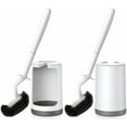 Toilet Bowl Brush Holder Set: Curved Design with Holder for Deep ...