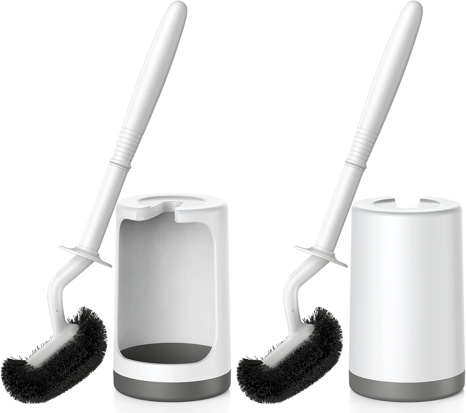 Toilet Bowl Brush Holder Set: Curved Design with Holder for Deep ...