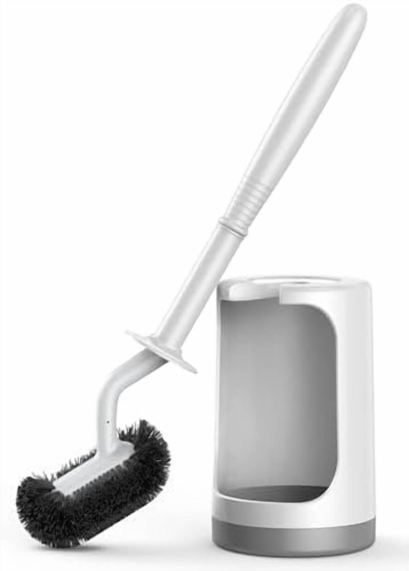 Toilet Bowl Brush Holder Set: Curved Design with Holder for Deep ...