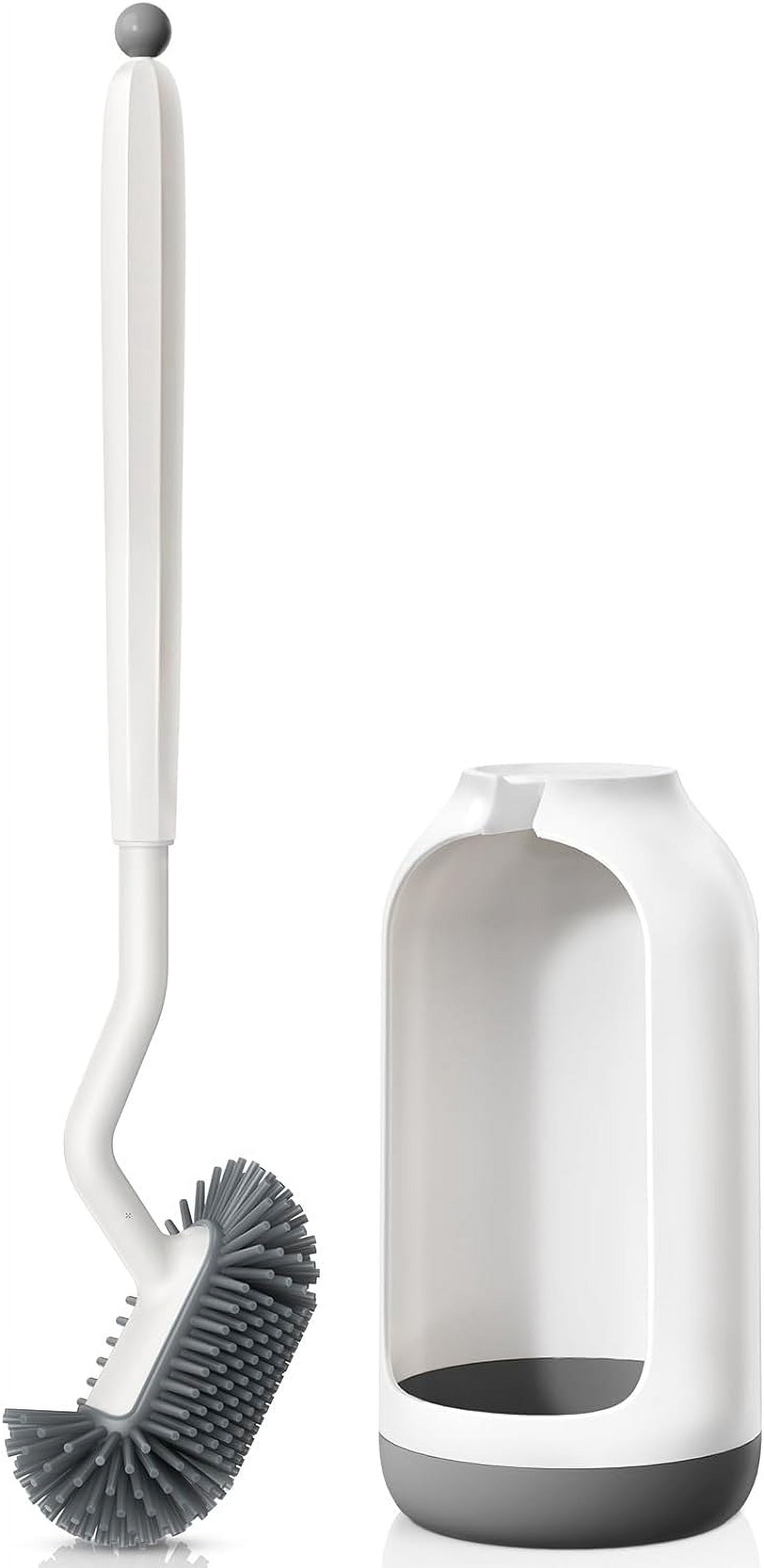 Toilet Bowl Brush Holder Set: Deep Cleaning Silicone Toilet Cleaner ...