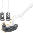 Toilet Bowl Brush Holder Set: Deep Cleaning Silicone Toilet Scrubber ...