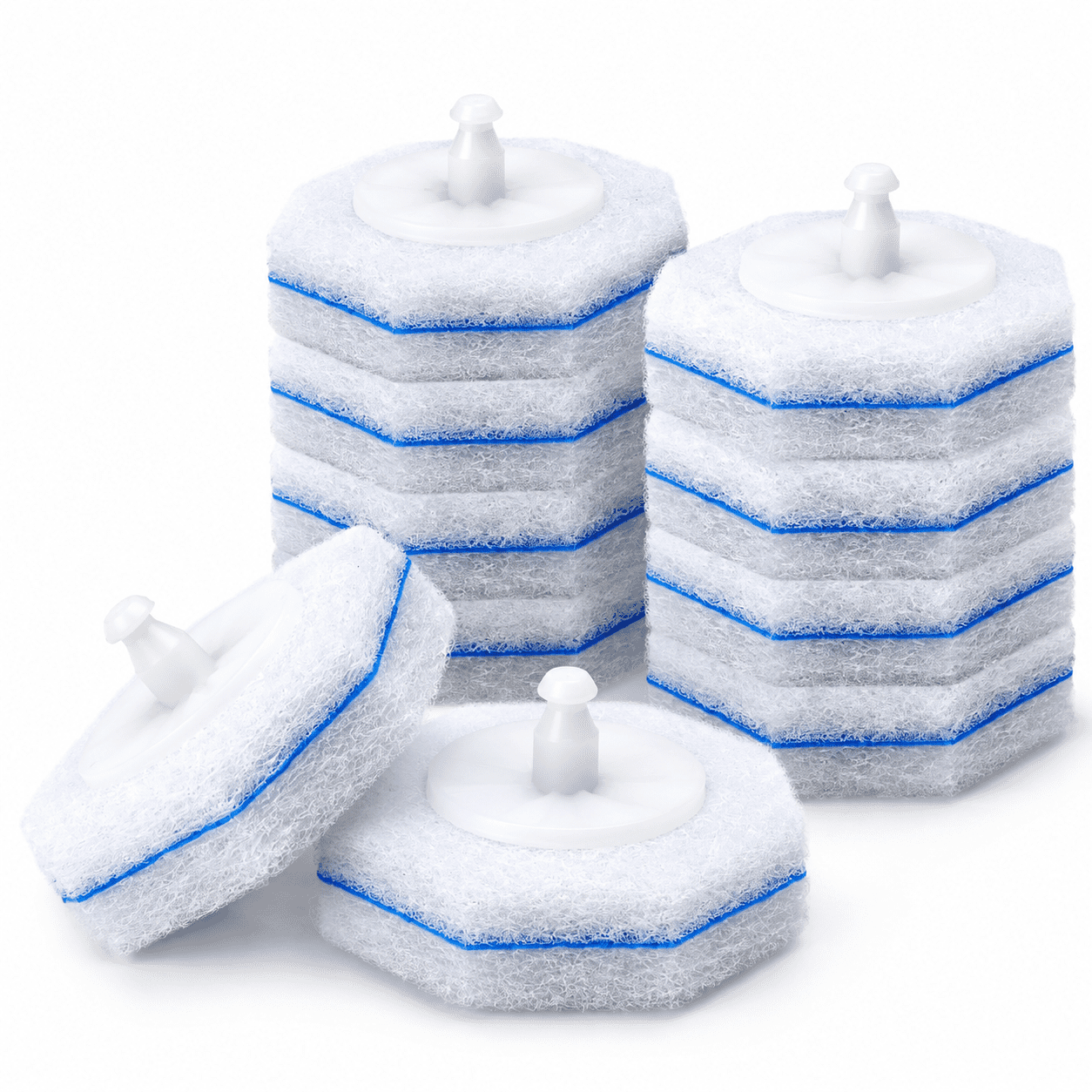 Toilet Bowl Brush Scrubber Pads Refills, 1 Count (Pack of 60 ...