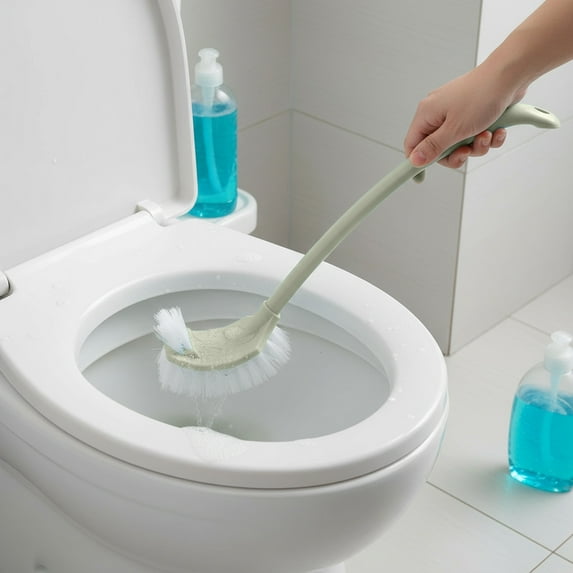 Toilet Bowl Brush and Holder - Dual-head Hygienic Cleaner, Hair-tangle ...