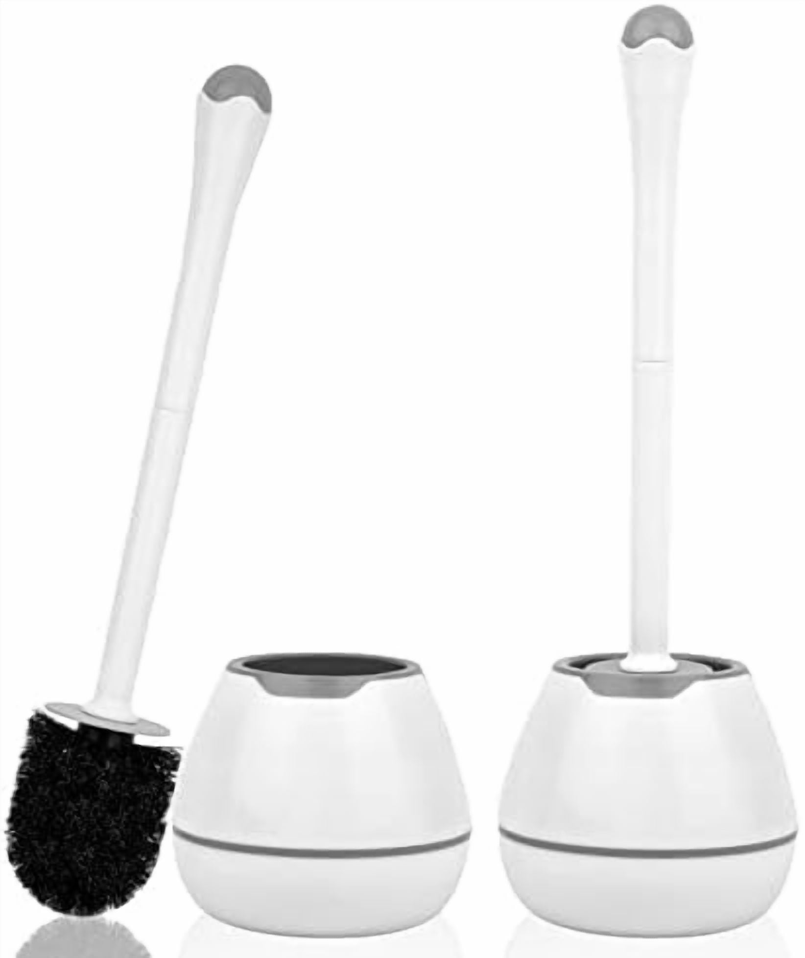 Toilet Bowl Brush and Holder, Toilet Scrubber 2 Pack with Long Handle ...
