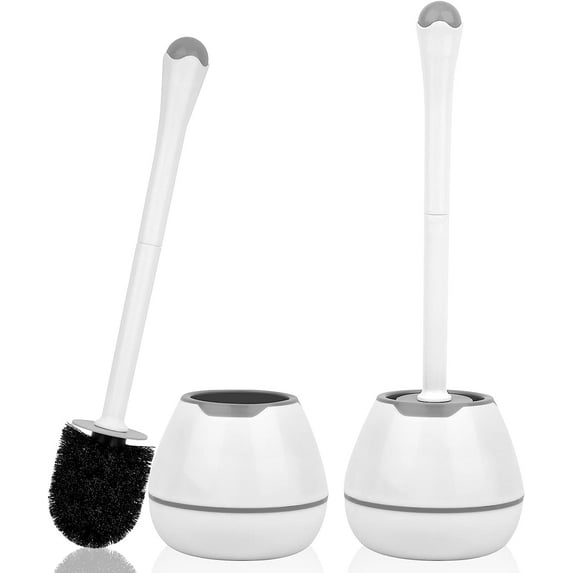 Toilet Bowl Brush and Holder, Toilet Scrubber 2 Pack with Long Handle ...