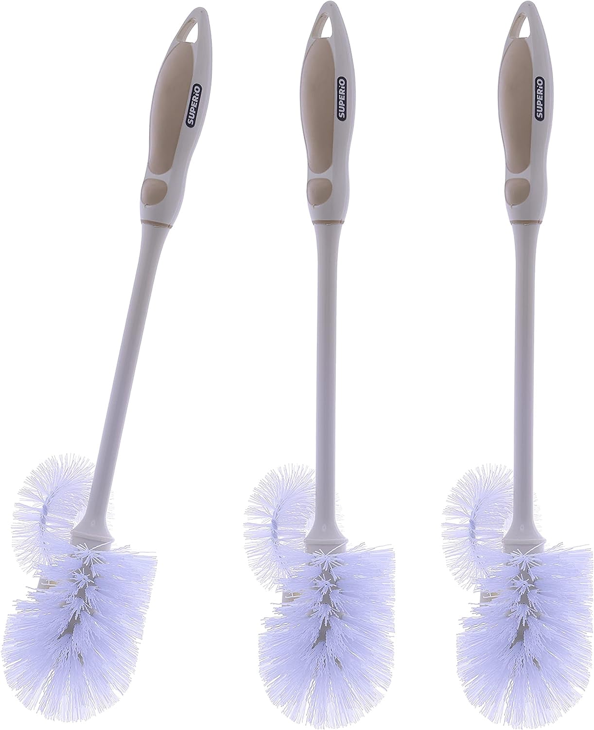 Toilet Bowl Brushes with Lip Beige, Multi Pack Toilet Brush Scrub Under ...