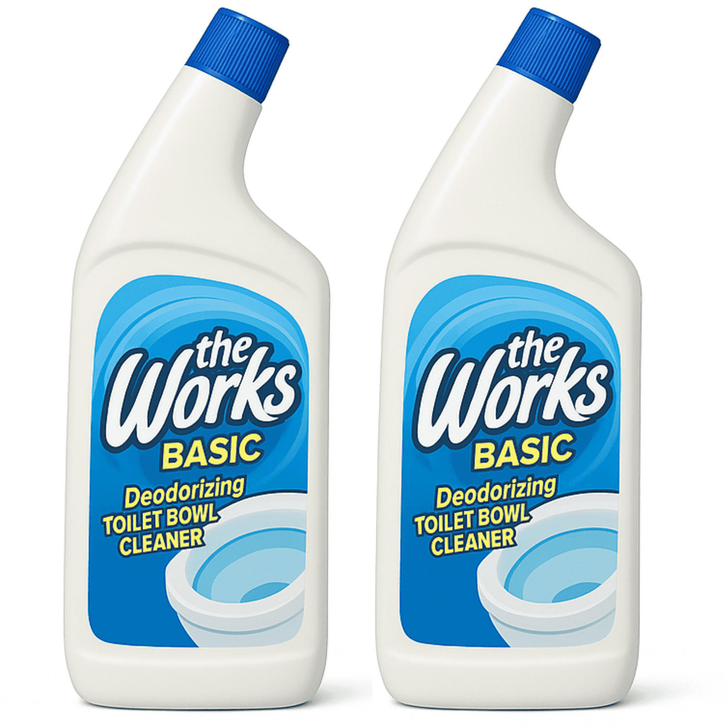 Toilet Bowl Cleaner - 2 Bottles - (Blue Cleaning Towel Included) Liquid ...