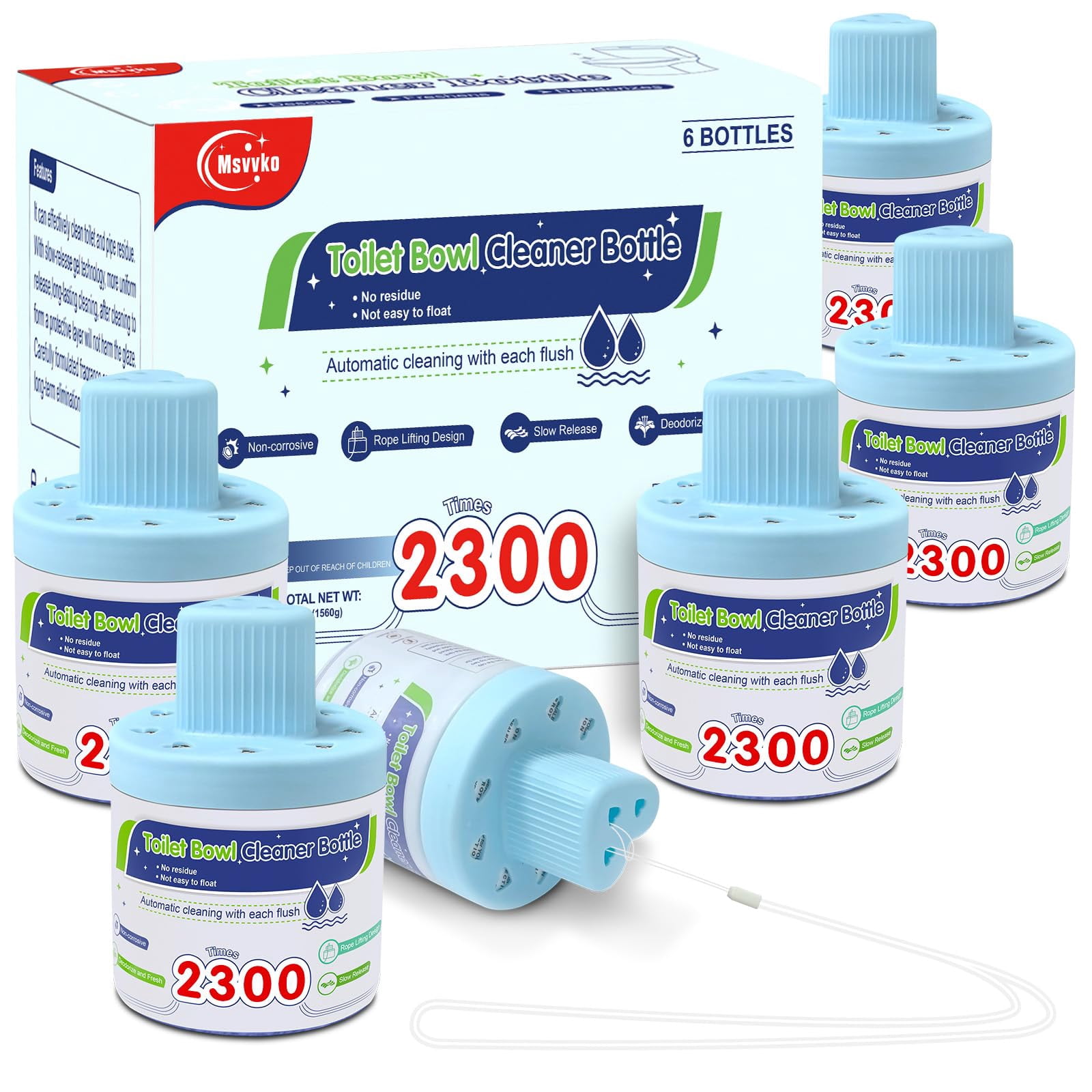 Toilet Bowl Cleaner, Automatic Long-Lasting Blue Toilet Cleaner Bottle ...