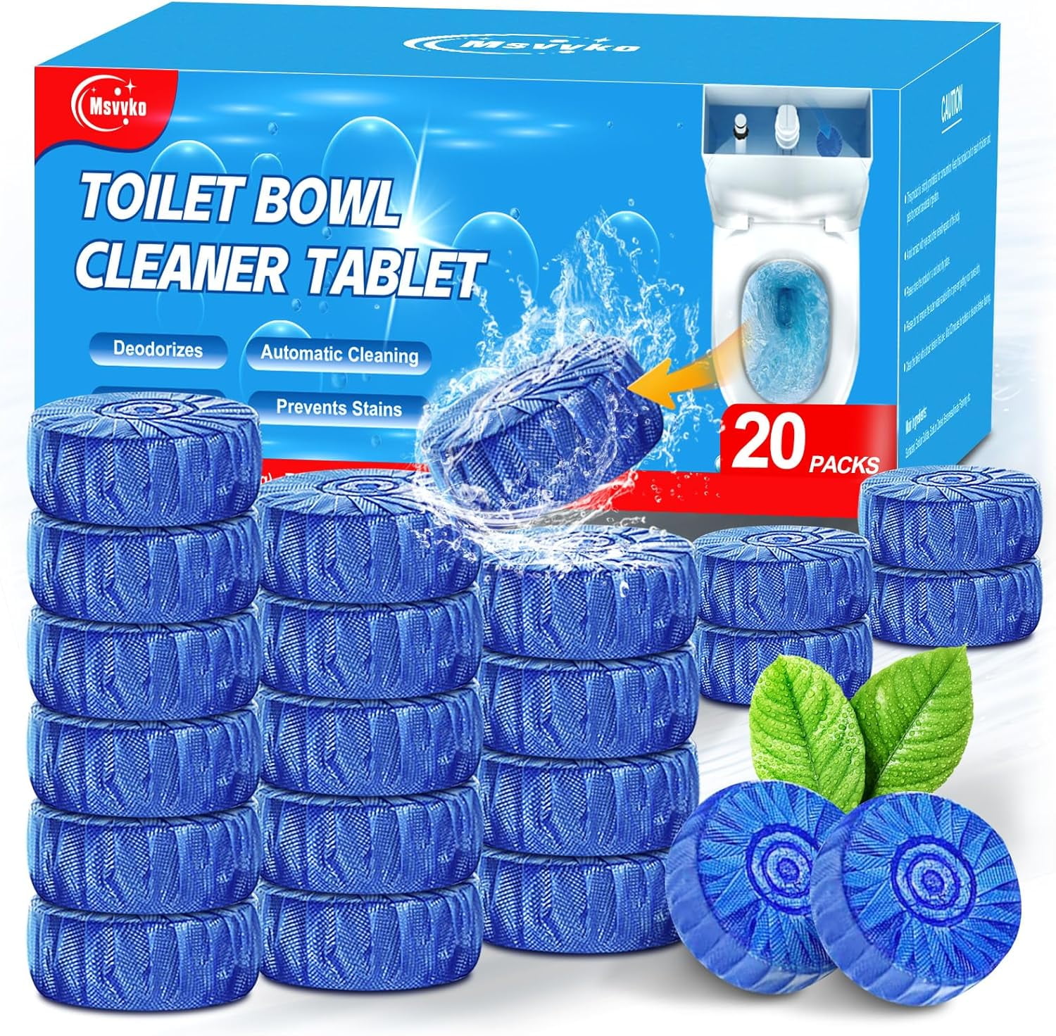 Toilet Bowl Cleaner, Automatic Toilet Tank Cleaner Tablets, Blue Toilet ...