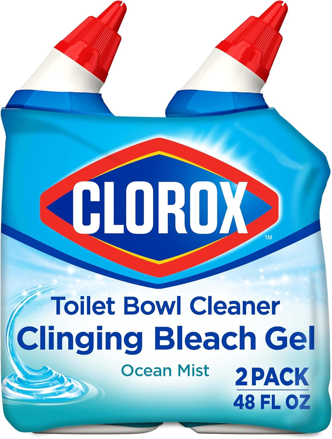 Toilet Bowl Cleaner, Clinging Bleach Gel, Ocean Mist - 24 Ounces, Pack ...