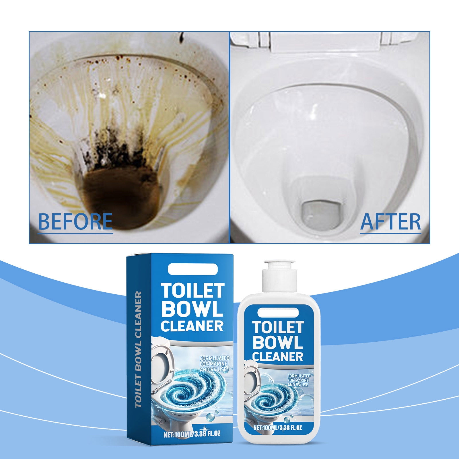 Toilet Bowl Cleaner Liquid 100ml | Portable Toilet Cleaning Solution ...