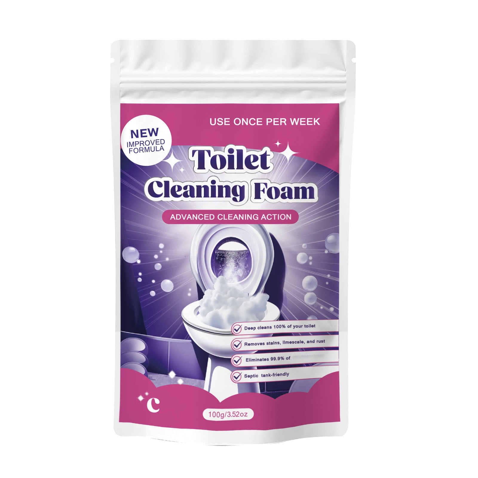 Toilet Bowl Cleaner Powder - Self-Activating Toilet Cleaner for ...
