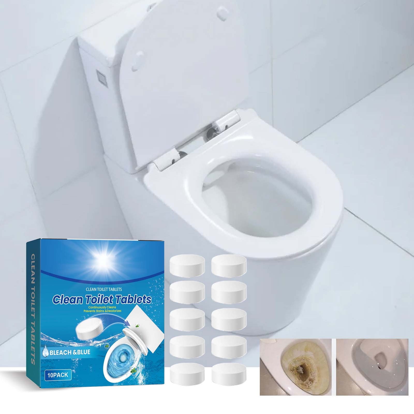 Toilet Bowl Cleaner Tablets, 2025 New Automatic Bleach Toilet Cleaner ...