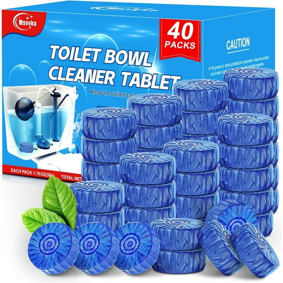 Toilet Bowl Cleaner Tablets 40 Pcs, Septic Safe Automatic Toilet Tank ...