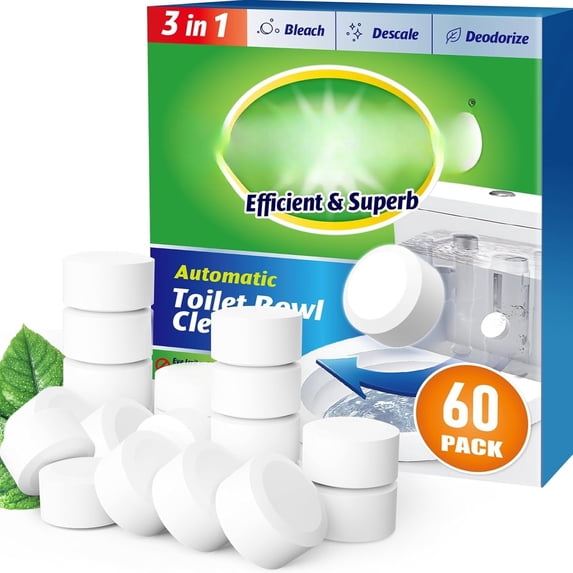 Toilet Bowl Cleaner Tablets - 60 count Automatic Bleach Toilet Cleaner ...