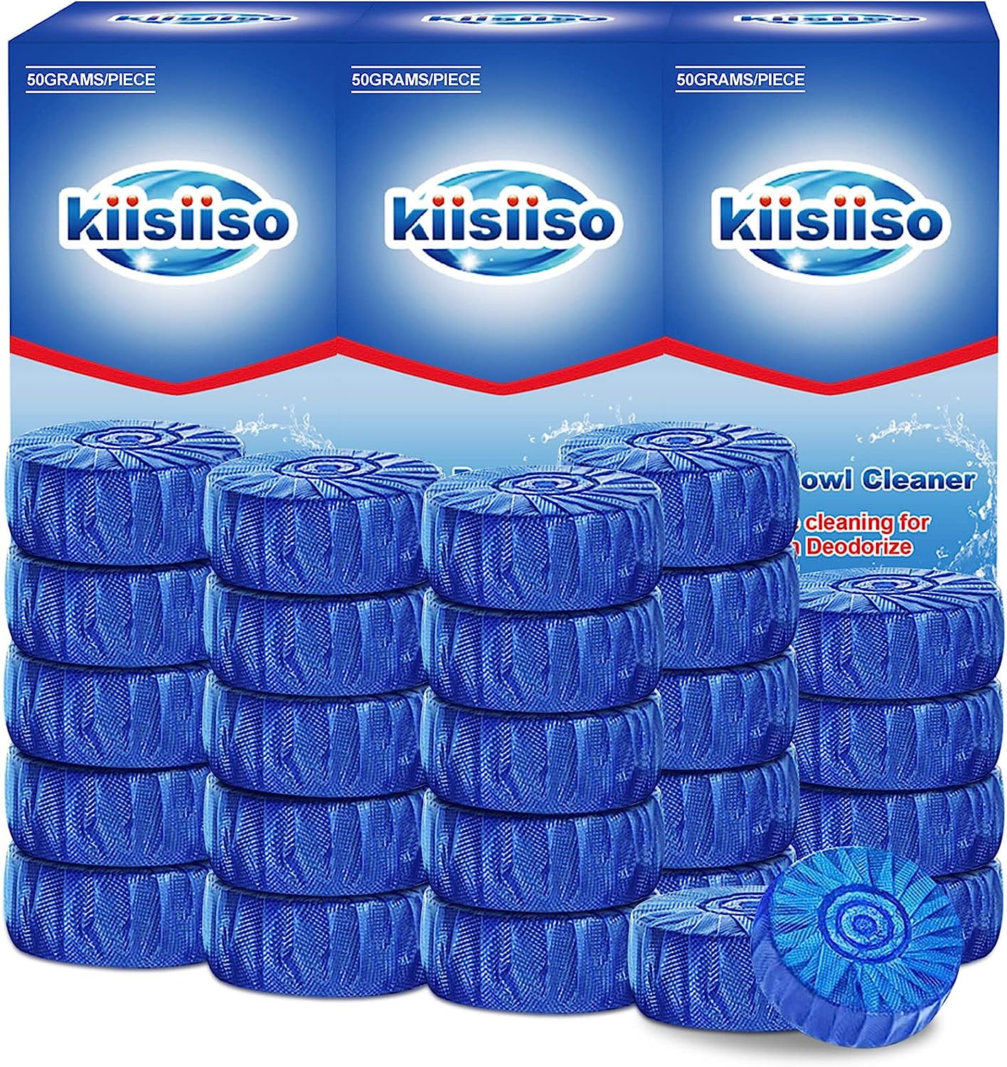 Toilet Bowl Cleaner Tablets, Blue Automatic Tank Cleaners, Septic-Safe ...