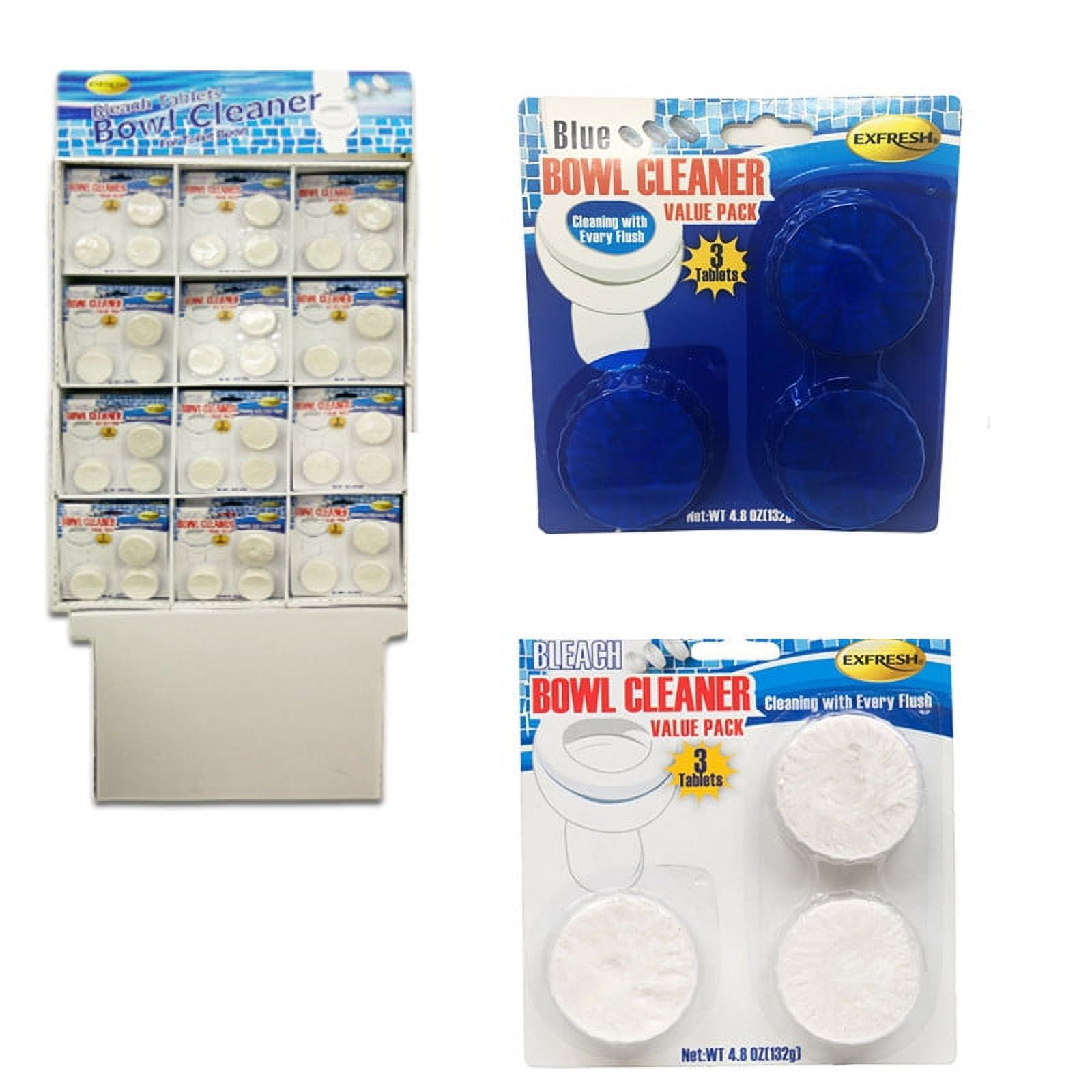 Toilet Bowl Cleaner Tablets with Bleach, 48 oz (Each 3 Count of 4.8 oz ...