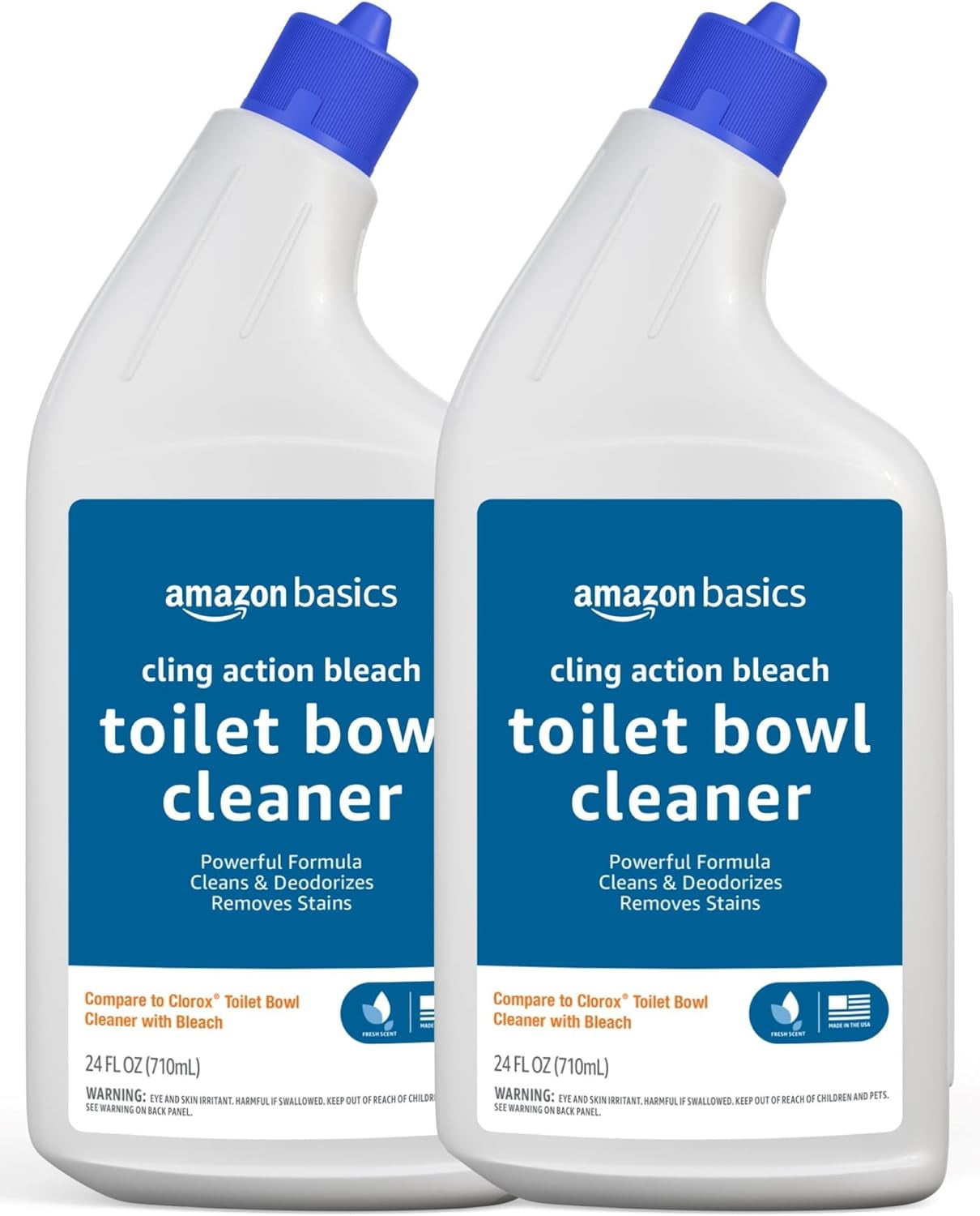Toilet Bowl Cleaner with Cling Action Formula, Bleach, Fresh Scent, 24 ...