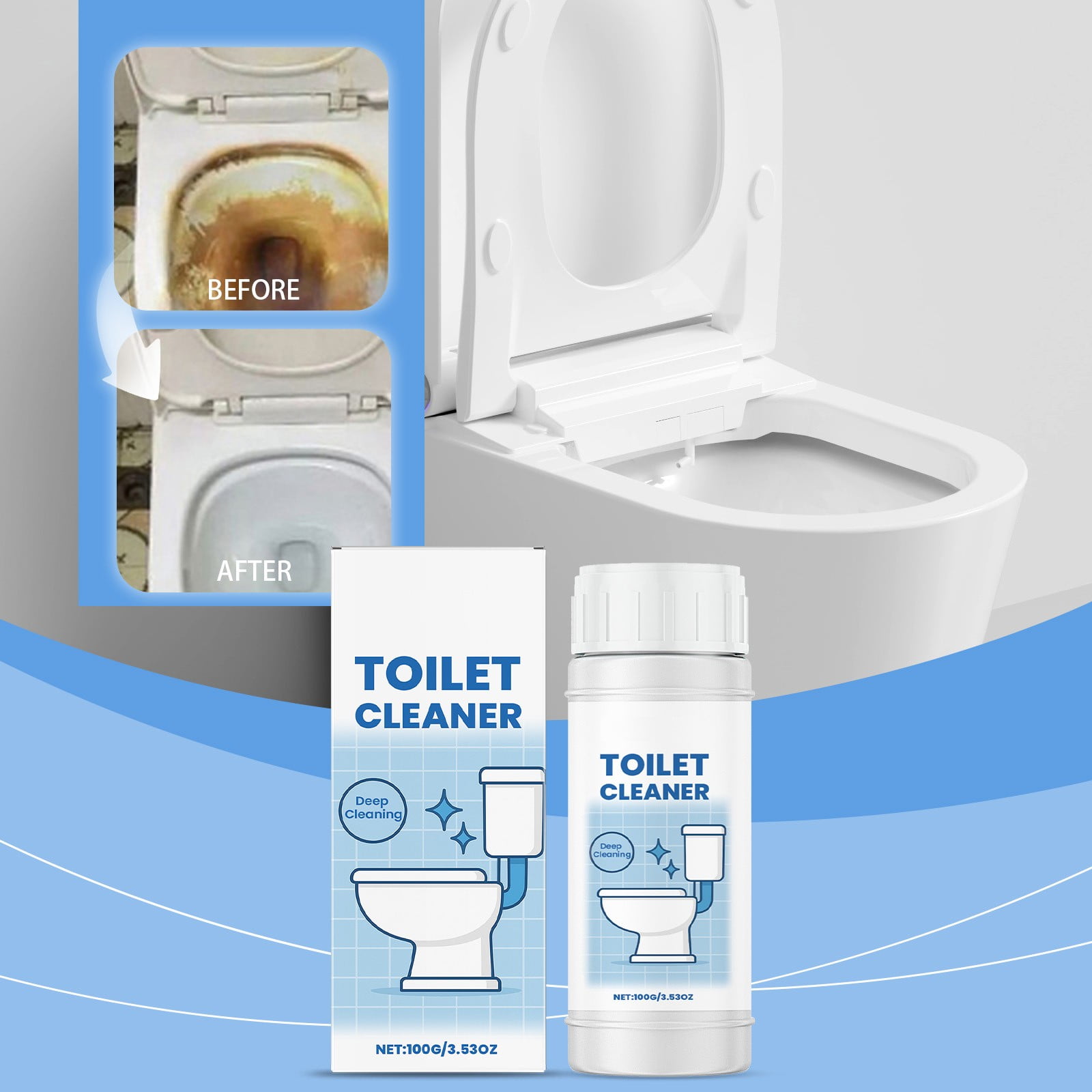 Toilet Bowl Cleaner with Deep Penetration, Powerful Stain Removal, and ...