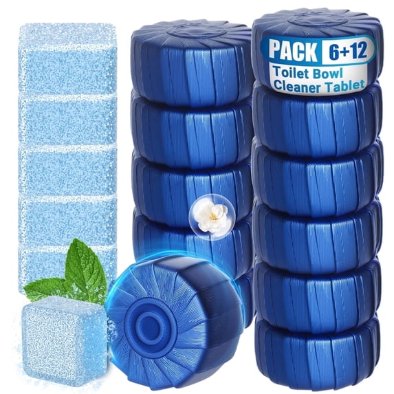 Automatic Toilet Bowl Cleaners Tablets 12 Pack, with 6 Pack Bleach ...