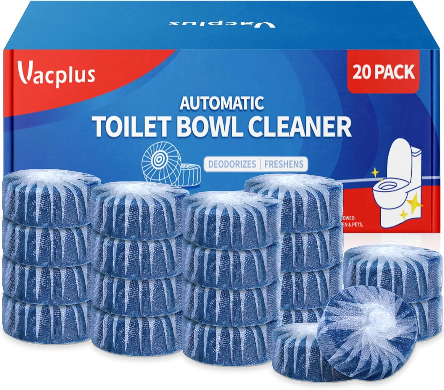 Toilet Bowl Cleaners - 20 Pack Long-Lasting Toilet Cleaner Tablets ...