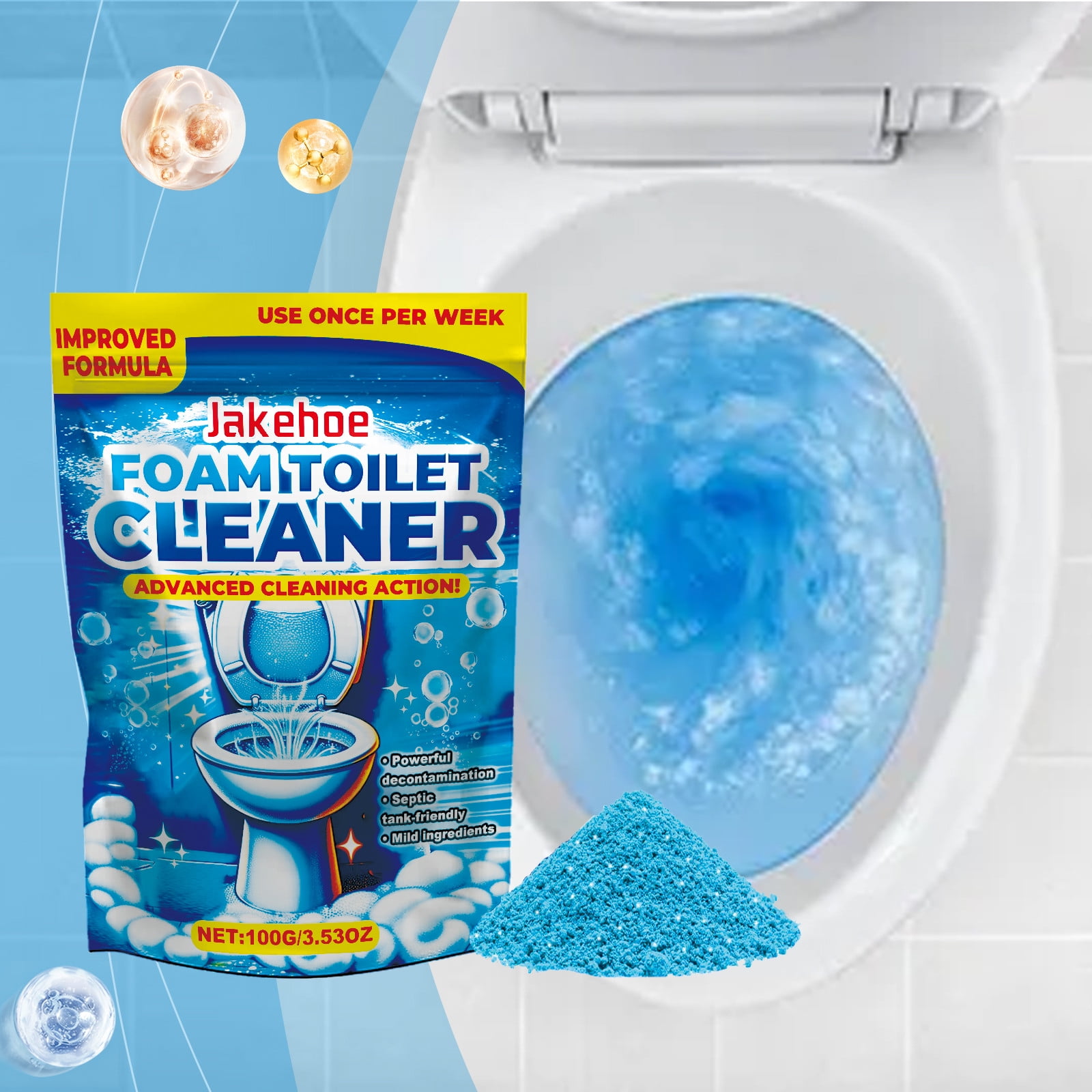 Toilet Bowl Cleaners, Self-Activating Foam Toilet Cleaner – Powerful ...