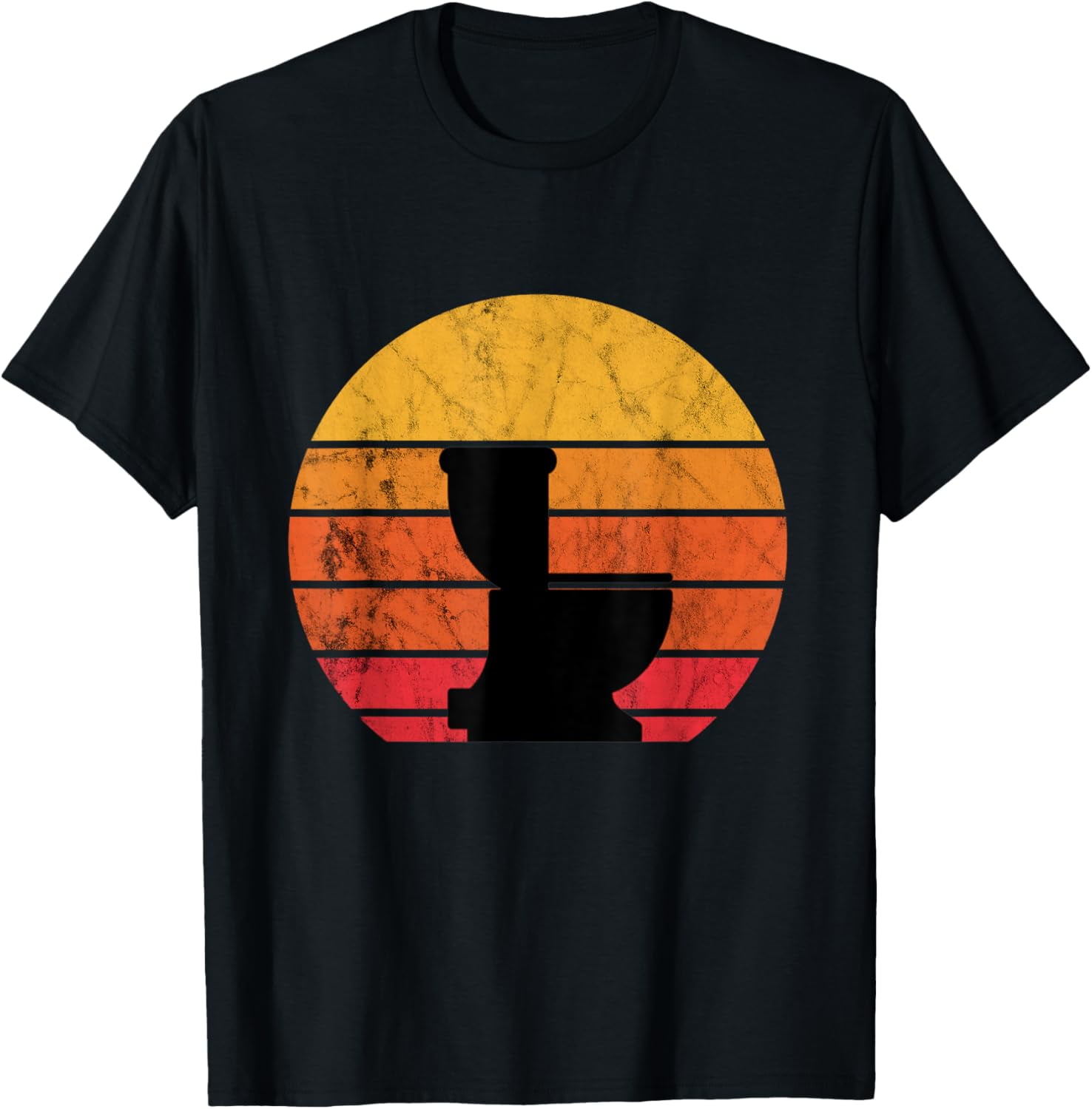 Toilet Bowl Plumber Retro Sunset Pipefitter Plumbing T-Shirt - Walmart.com