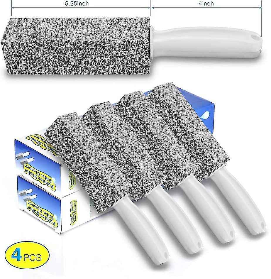 Toilet Bowl Pumice Cleaning Stone, 4 Pack With Extra Long Ergonomic ...