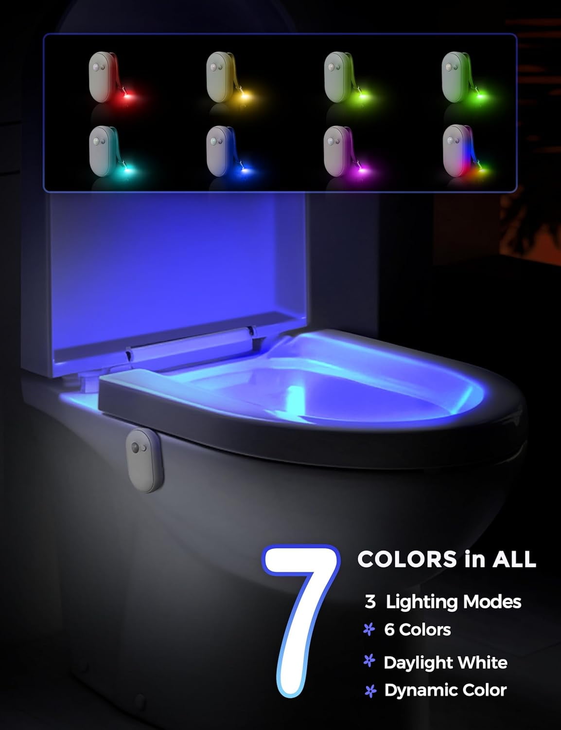 Toilet Bowl , Toilet With Motion Activated Sensor, Rgb 7 Colors ...