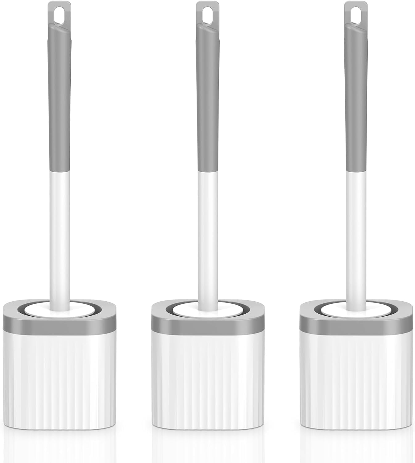 Toilet Brush, 3 Pack Toilet Brush and Holder Set with Nylon Bristles ...
