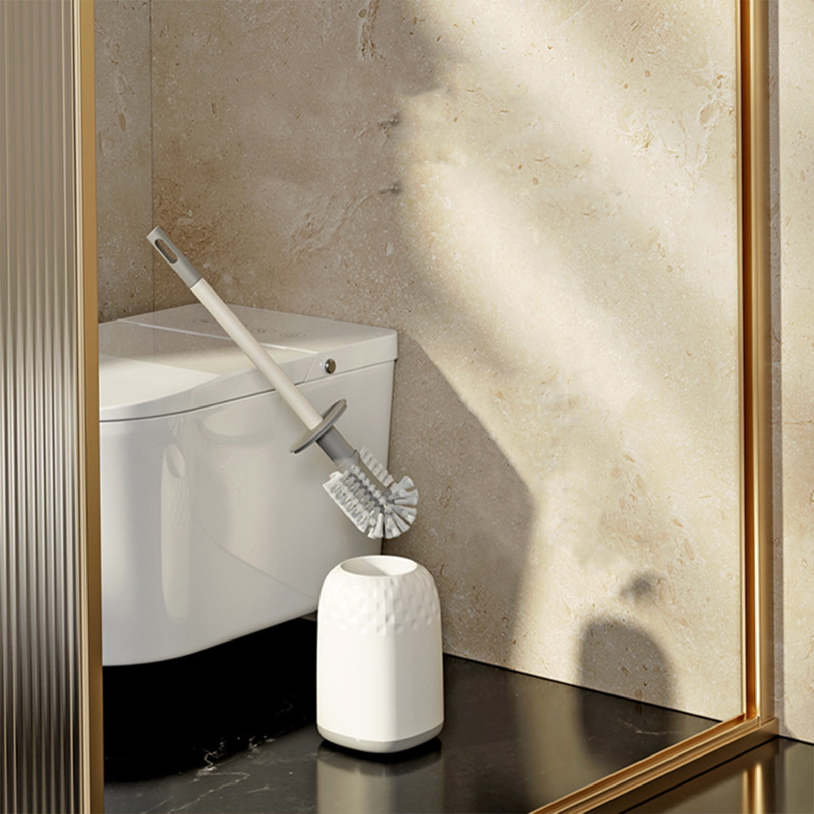 Toilet Brush Bathroom Cleaning Kit | Hard Bristles Toilet Bowl Scrubber ...