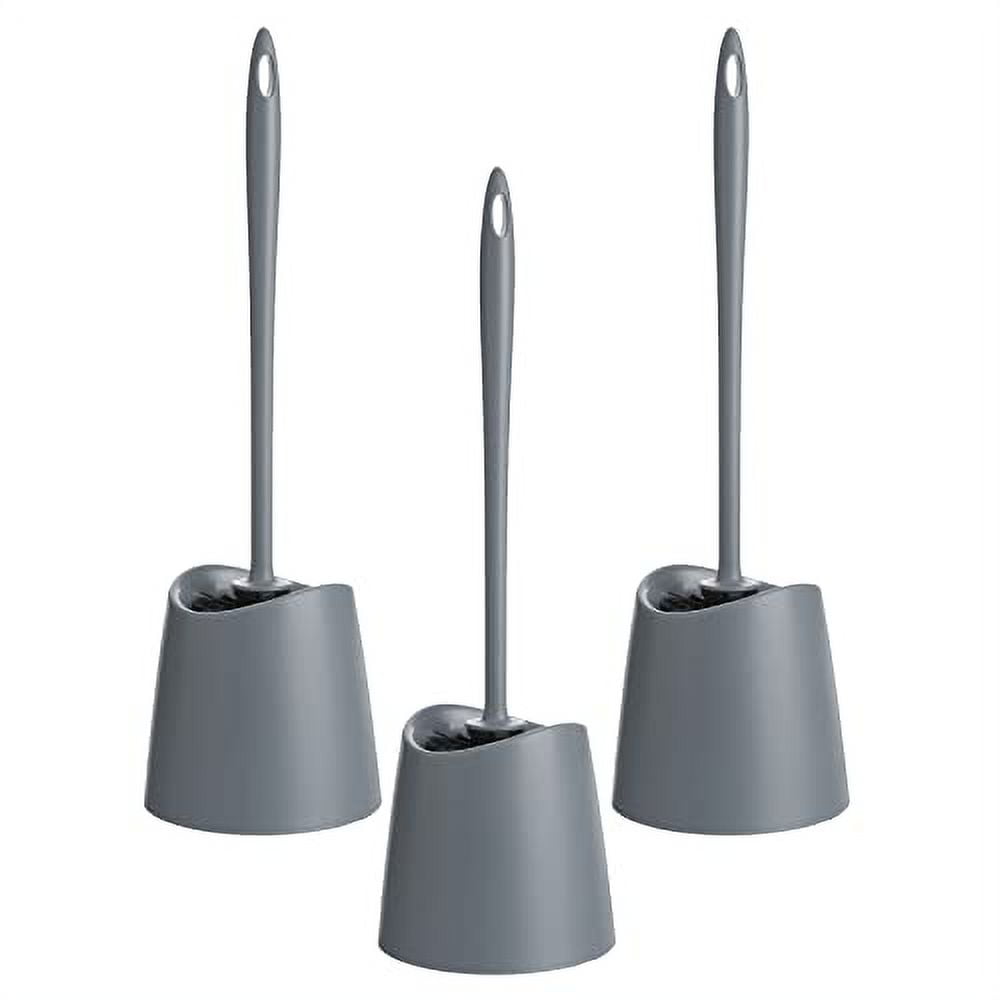 Toilet Brush Cleaner and Holder Gray 3 Pack Toilet Bowl Cleaner Brush ...