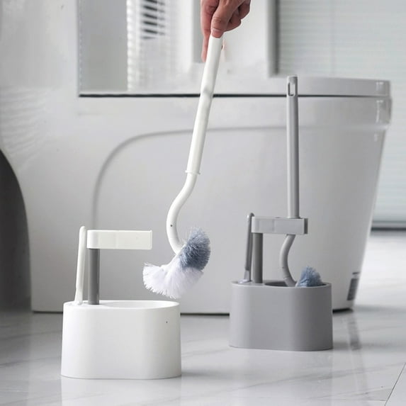 Toilet Brush with Hard Bristles for Deep Cleaning Bathroom Cleaning Kit ...