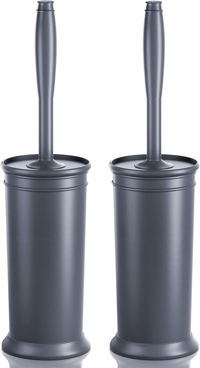 Toilet Brush and Holder 2 Pack, Toilet Bowl Brush with Extra Long ...