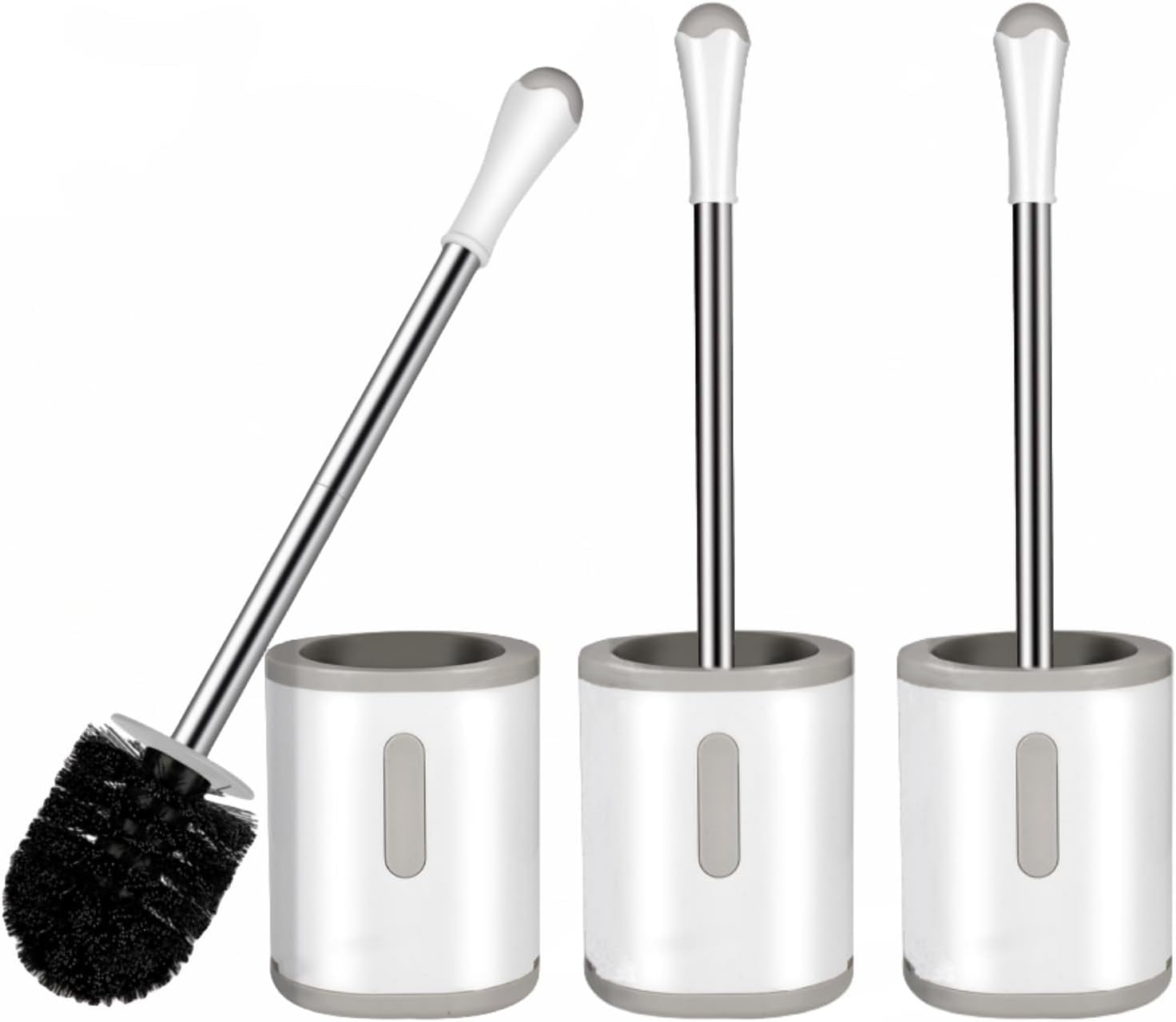 Toilet Brush and Holder, 3 Pack Compact Size Toilet Bowl Brush with ...