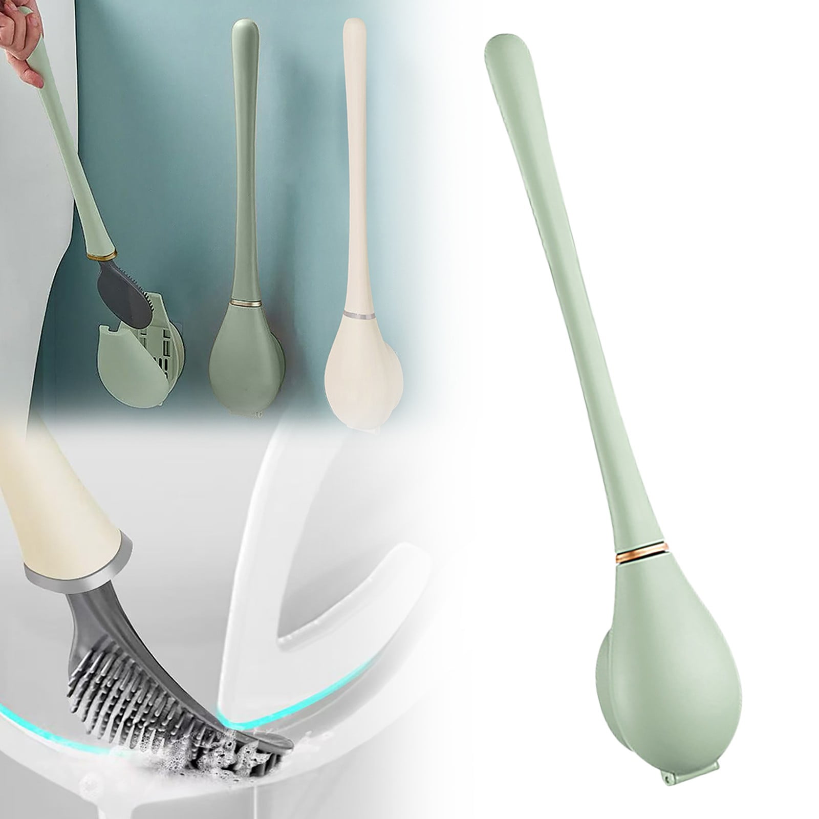 Toilet Brush with Holder Modern Flexible Silicone Toilet 2025 Silicone ...