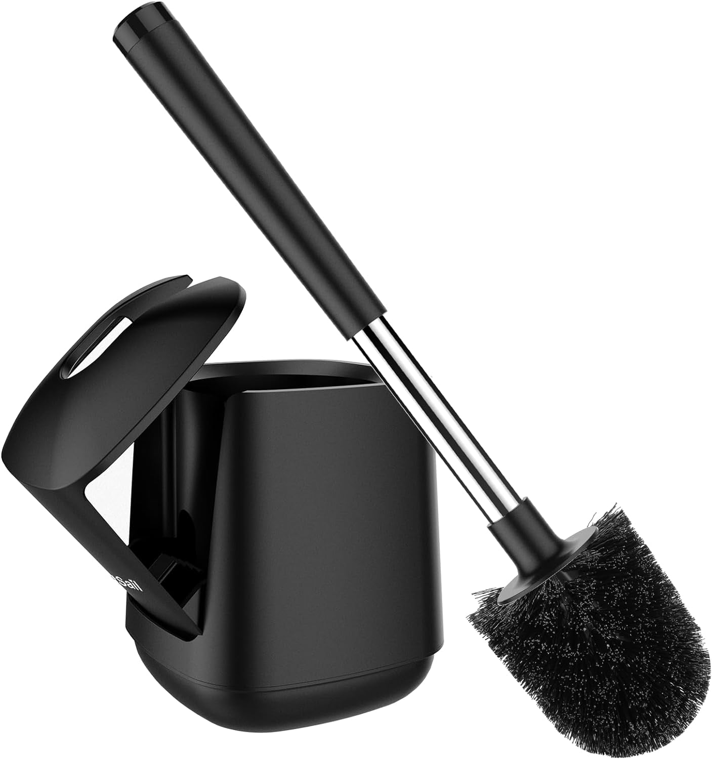 Toilet Brush and Holder, Self Closing Lid Toilet Bowl Brushes Holder ...