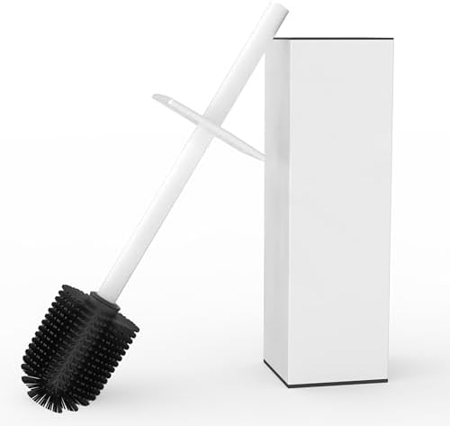 Toilet Brush and Holder Set,Square Toilet Bowl Brush for Bathroom with ...