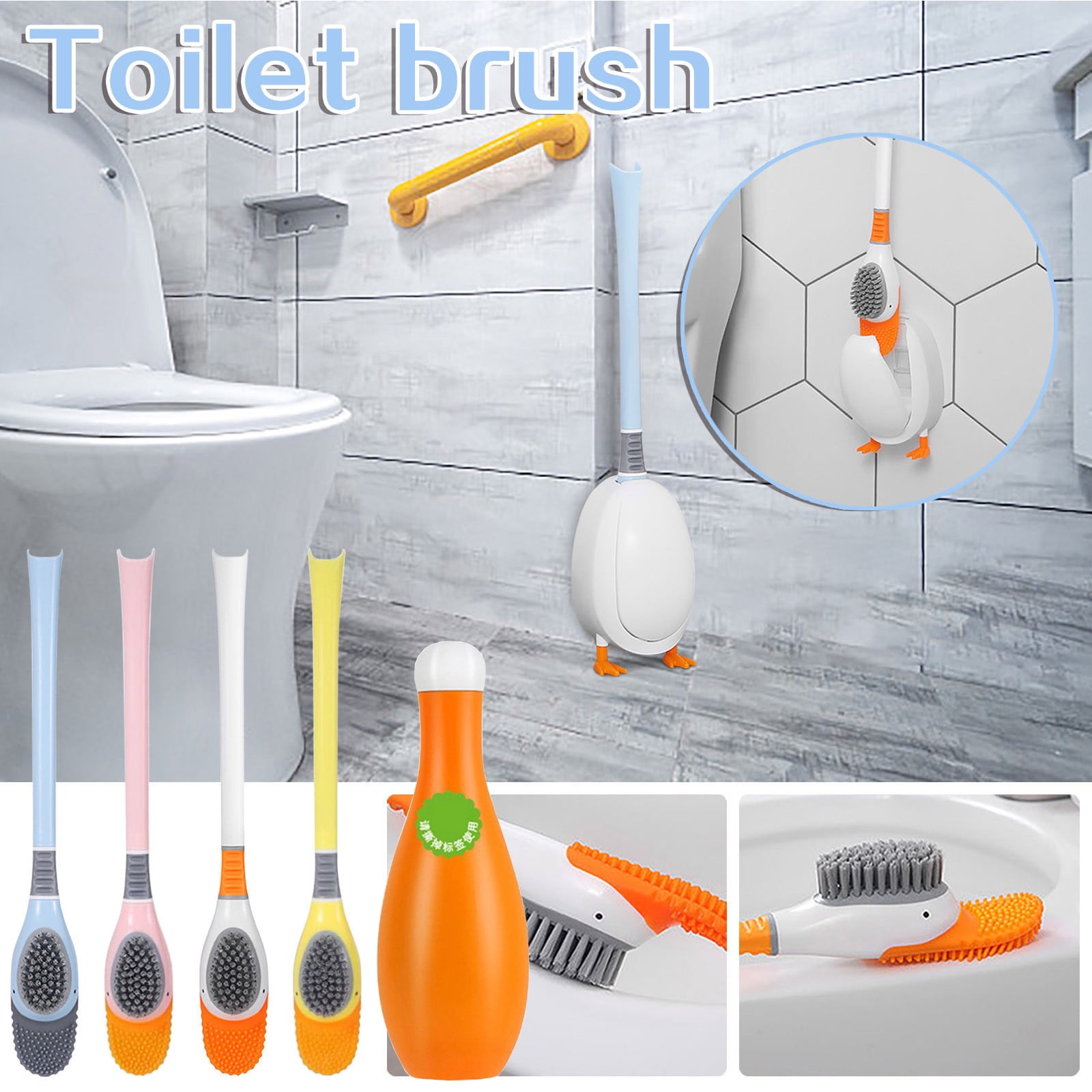 Toilet Brush Holder, Wall Mounted Toilet Cleaner, Stainless Steel ...