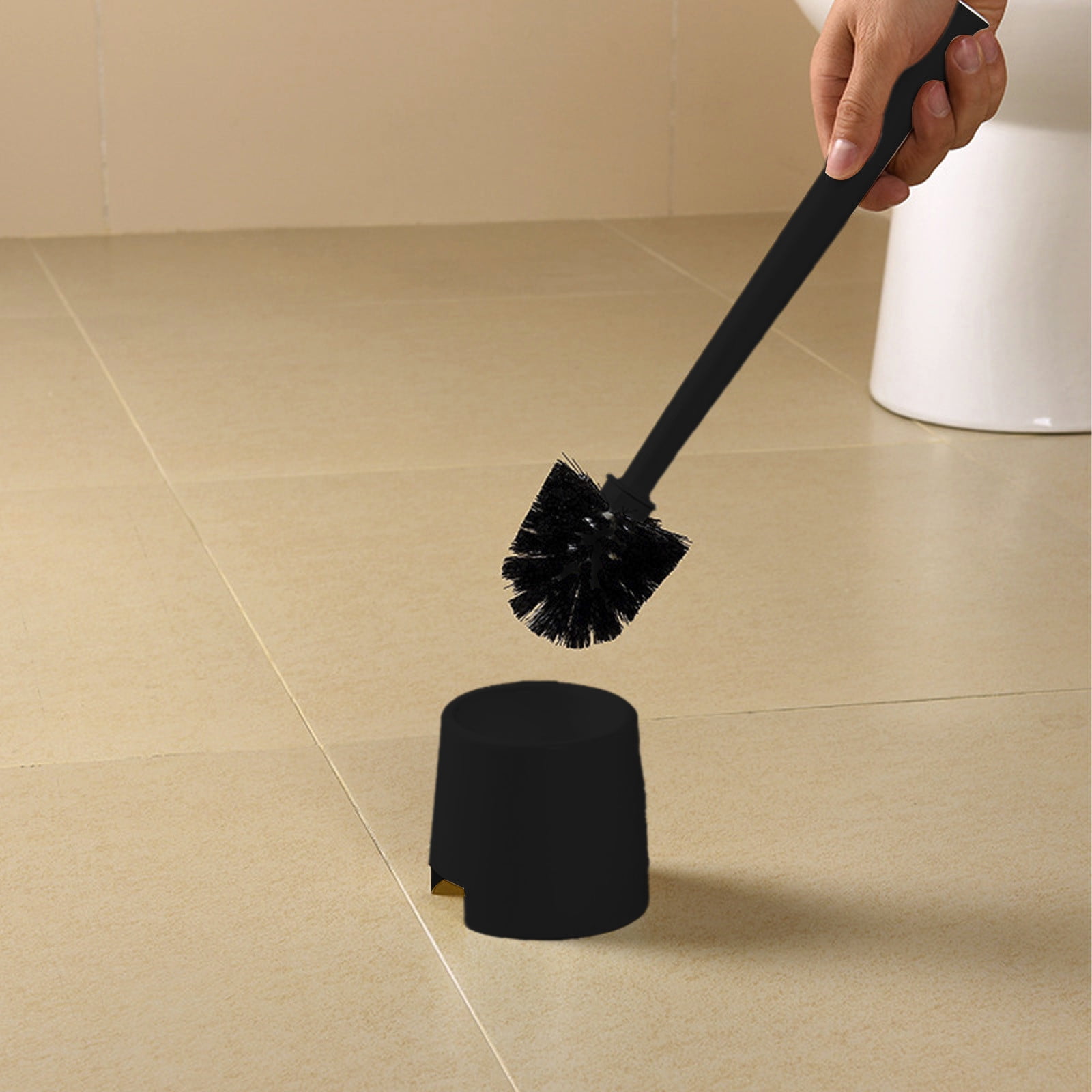 Toilet Brush With Long Handle,Hard Bristle Toilet Bowl Cleaner Brush ...