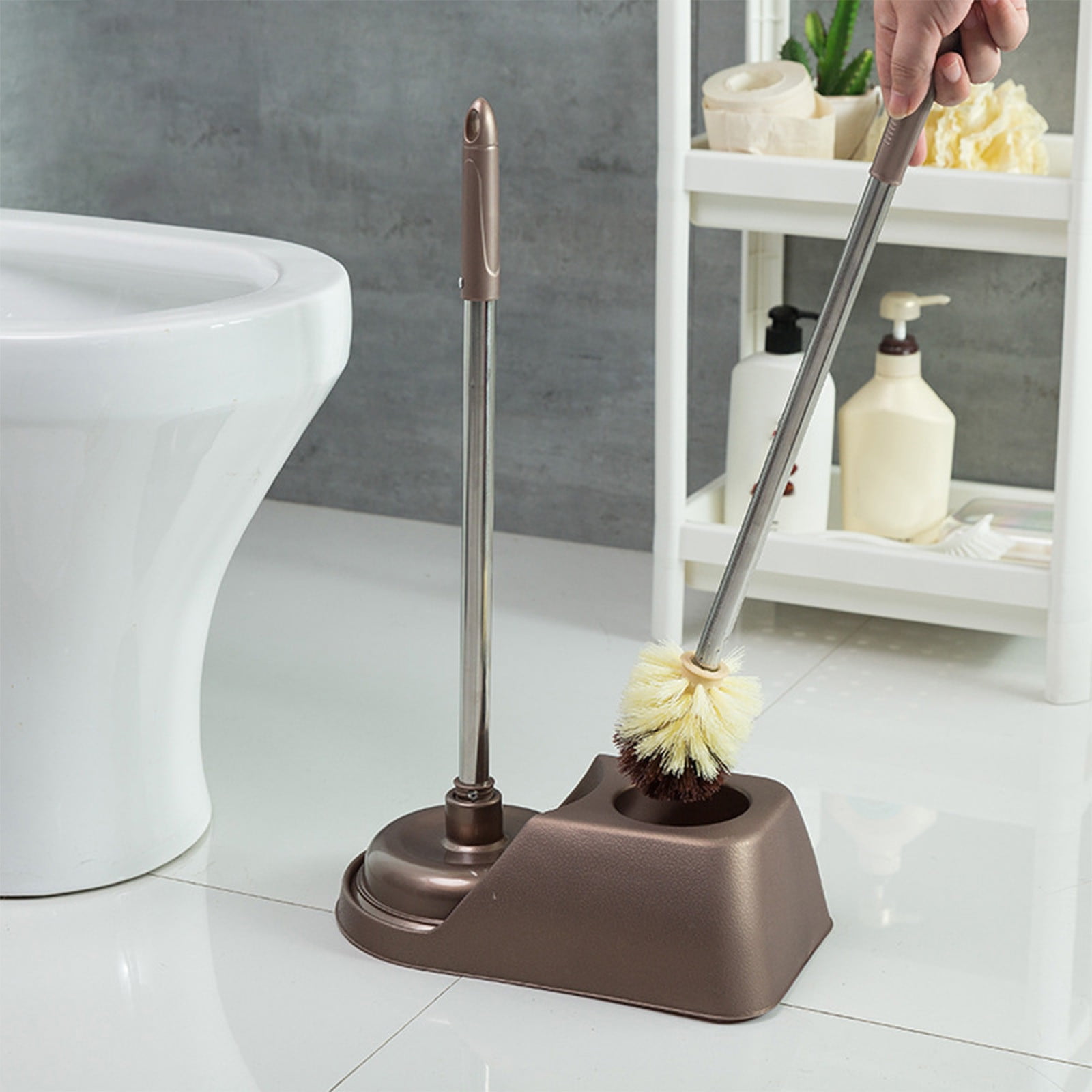 Toilet Brush and Plunger Set, 2 in 1 Toilet Plungers for Bathroom Heavy ...