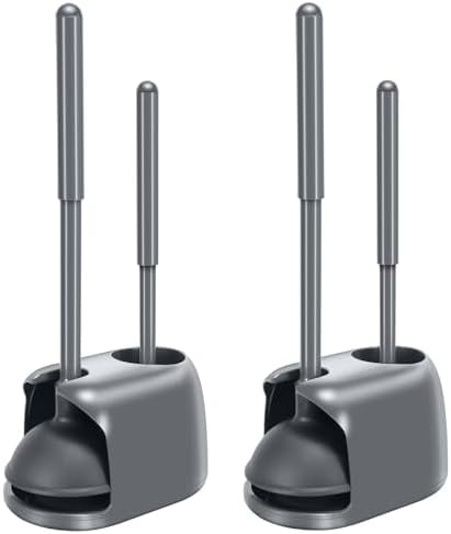 Toilet Brush and Plunger Set, 2 Packs Toilet Plungers for Bathroom ...