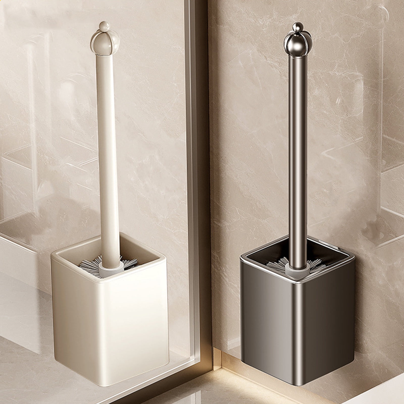 Toilet Brush Set - Aluminum Alloy Toilet Bowl Cleaner | Modern Compact ...