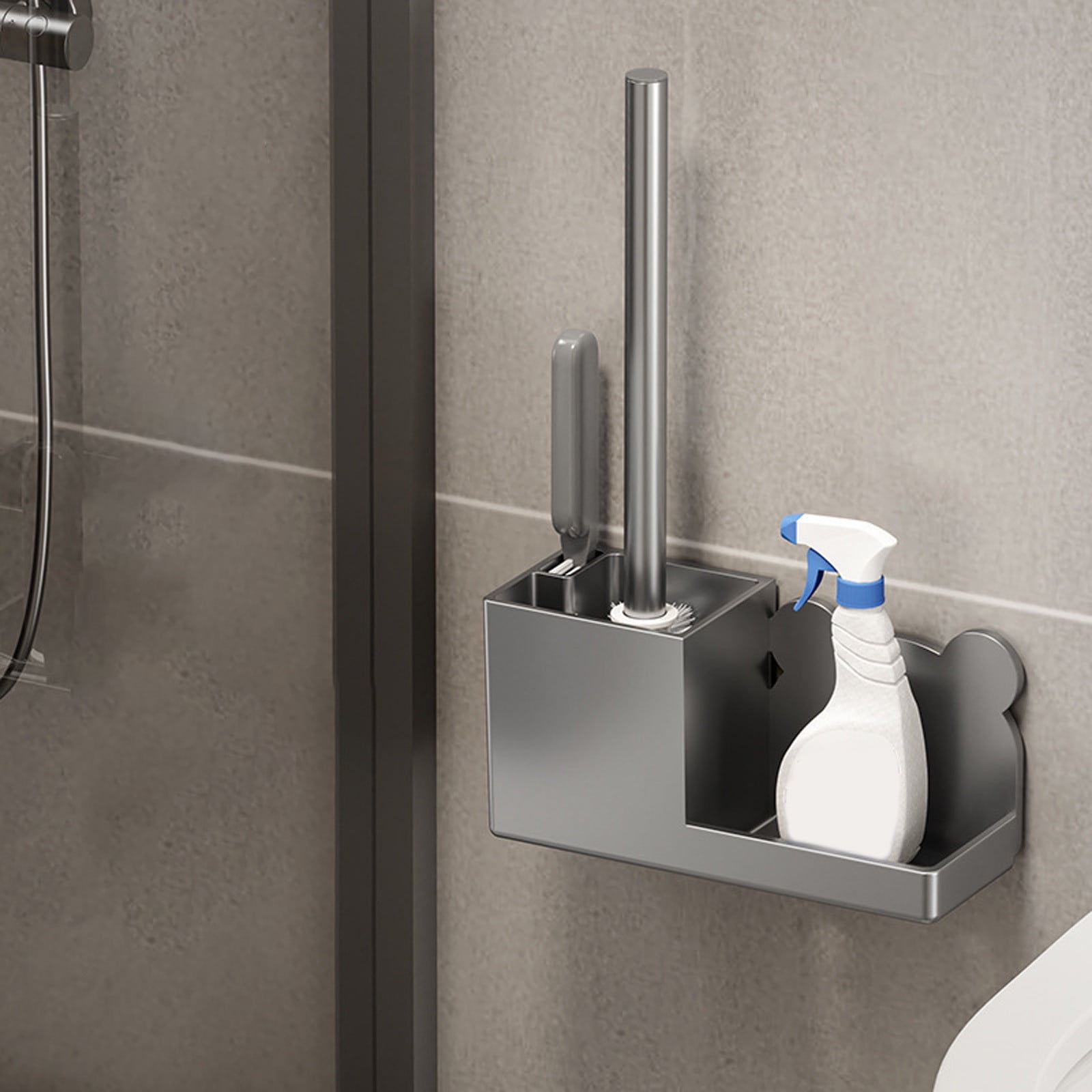 Toilet Brush Set with Wall Mount Holder | 3-in-1 Storage Organizer | No ...