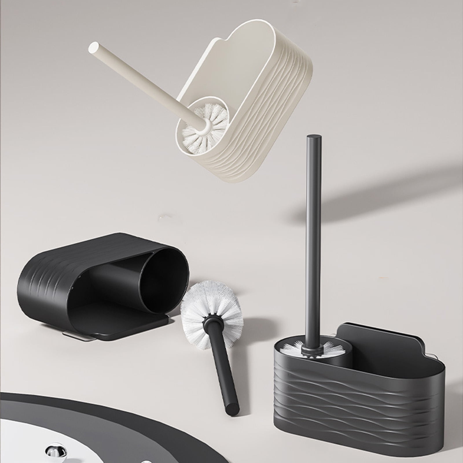 Toilet Brush Sets, Toilet Brush with Holder, Stainless Steel Compact ...