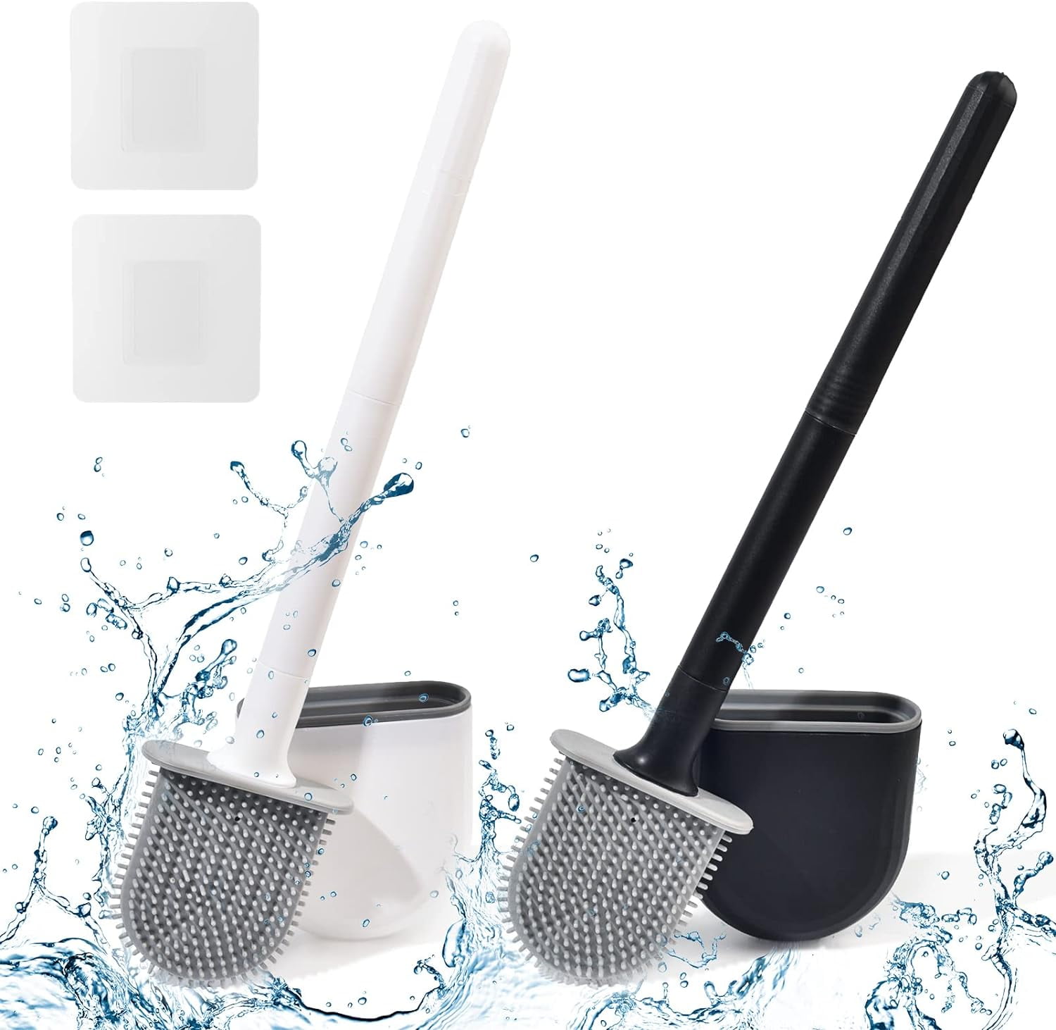 Toilet Brush Silicone Toilet Bowl Brushes, Space-saving Design Wall ...