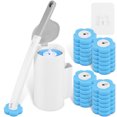 Toilet Brush and Holder Set with Disposable Refills Replacement Head ...